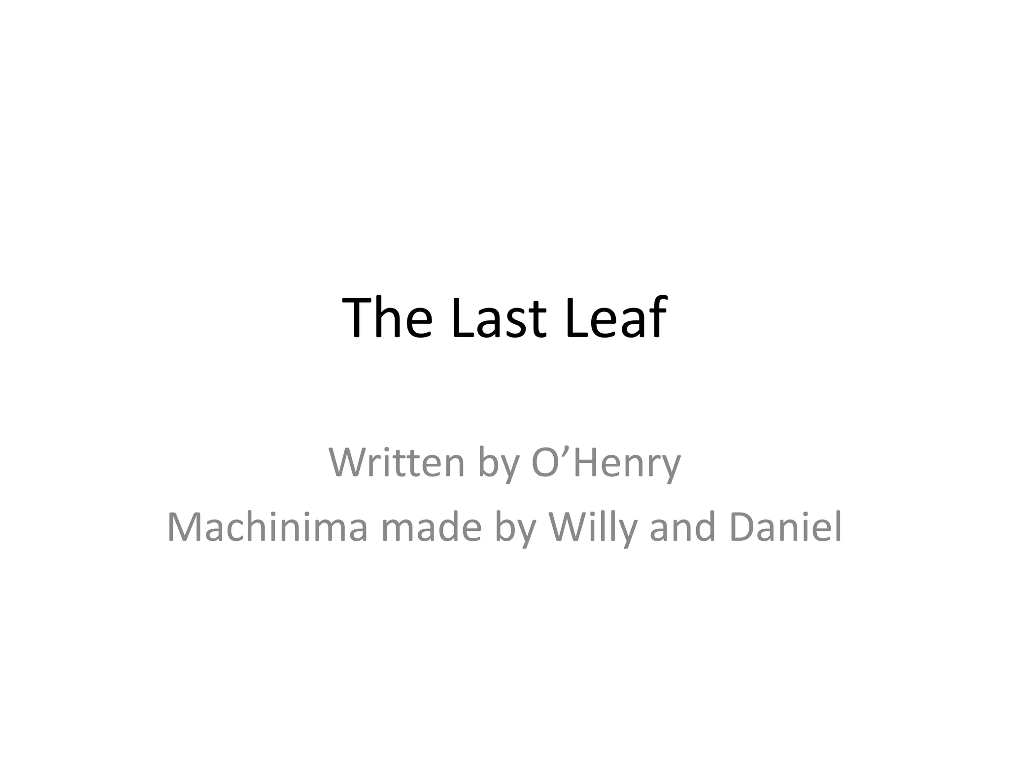 The last leaf | PPTX