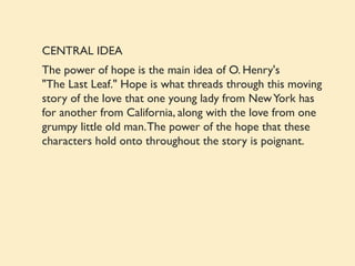 THE LAST LEAF -the ppt - in english -grade nine | PDF