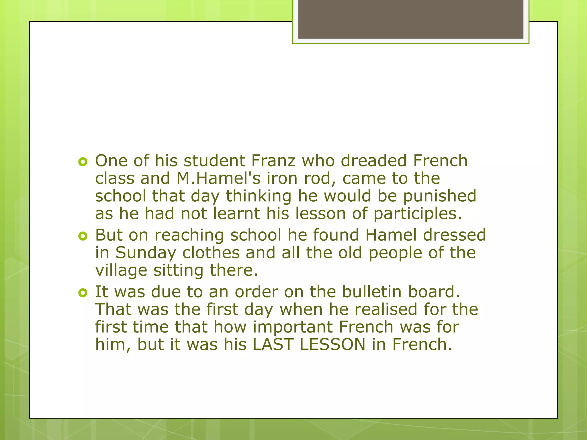 The last lesson | PPTX