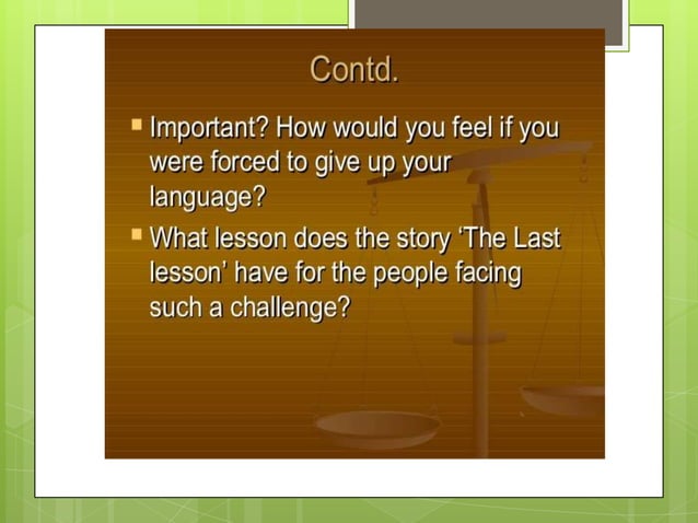 The last lesson | PPTX