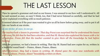 The last lesson | PPTX