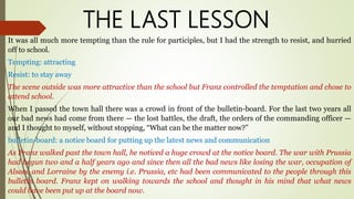The last lesson | PPTX