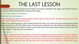 The last lesson | PPTX