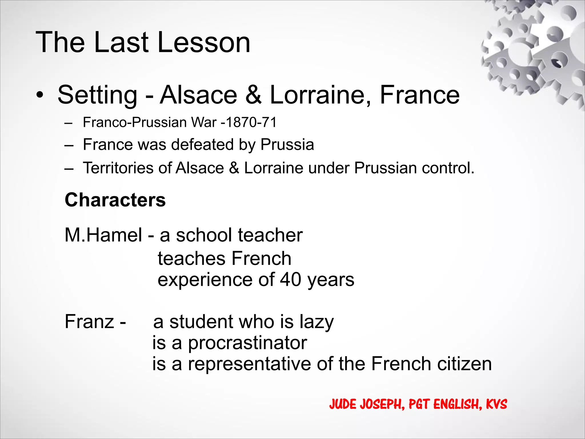 The Last Lesson - Alphonse Daudet | PDF