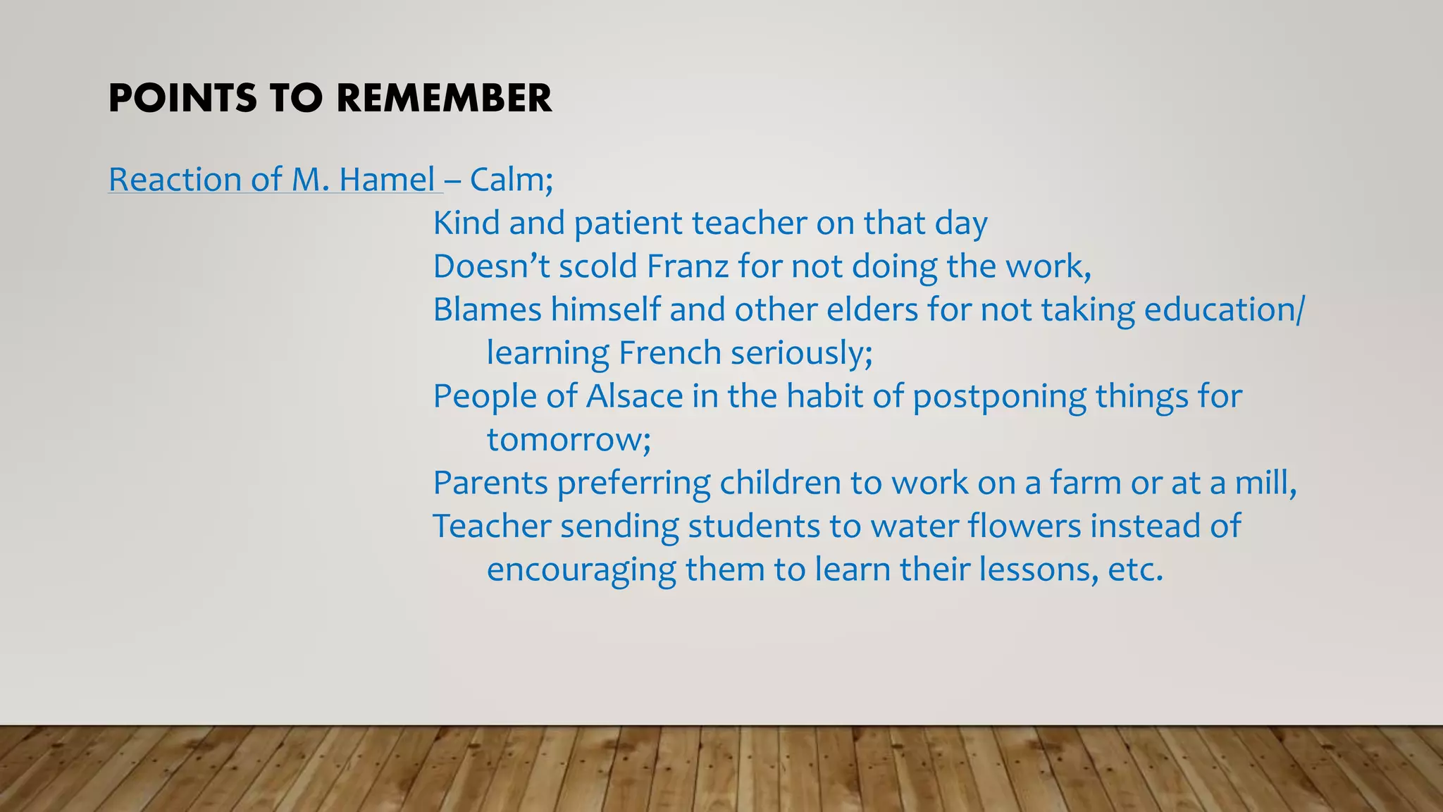 THE LAST LESSON by Alphonse Daudet (for class 12) | PPTX