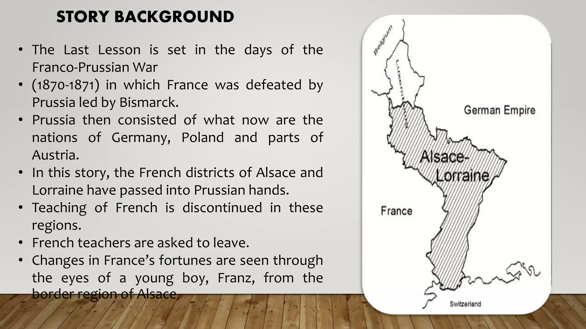 THE LAST LESSON by Alphonse Daudet (for class 12) | PPTX