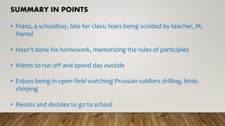 THE LAST LESSON by Alphonse Daudet (for class 12) | PPT