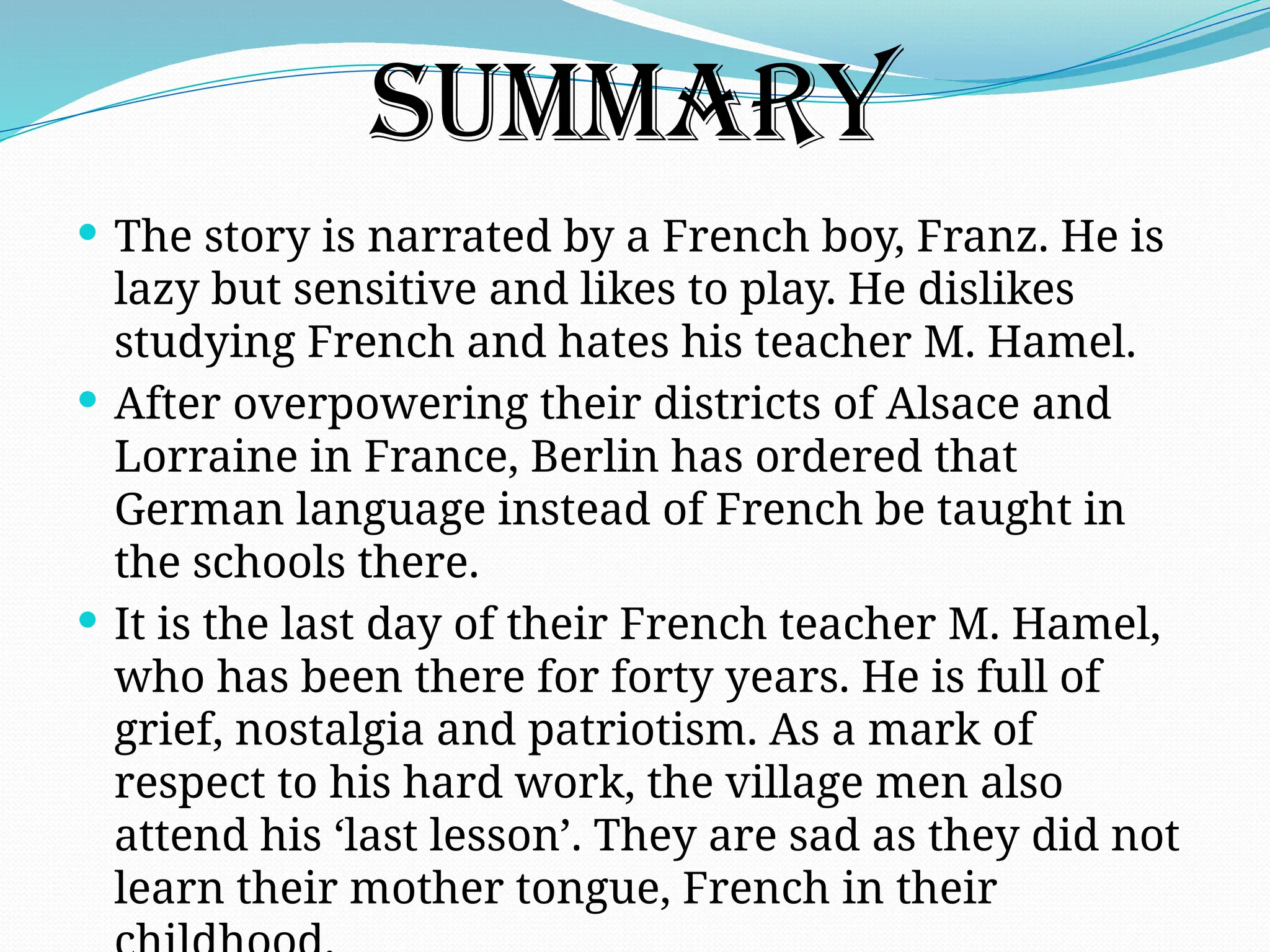 The Last lesson Class 12 Created by Sourabh | PPTX