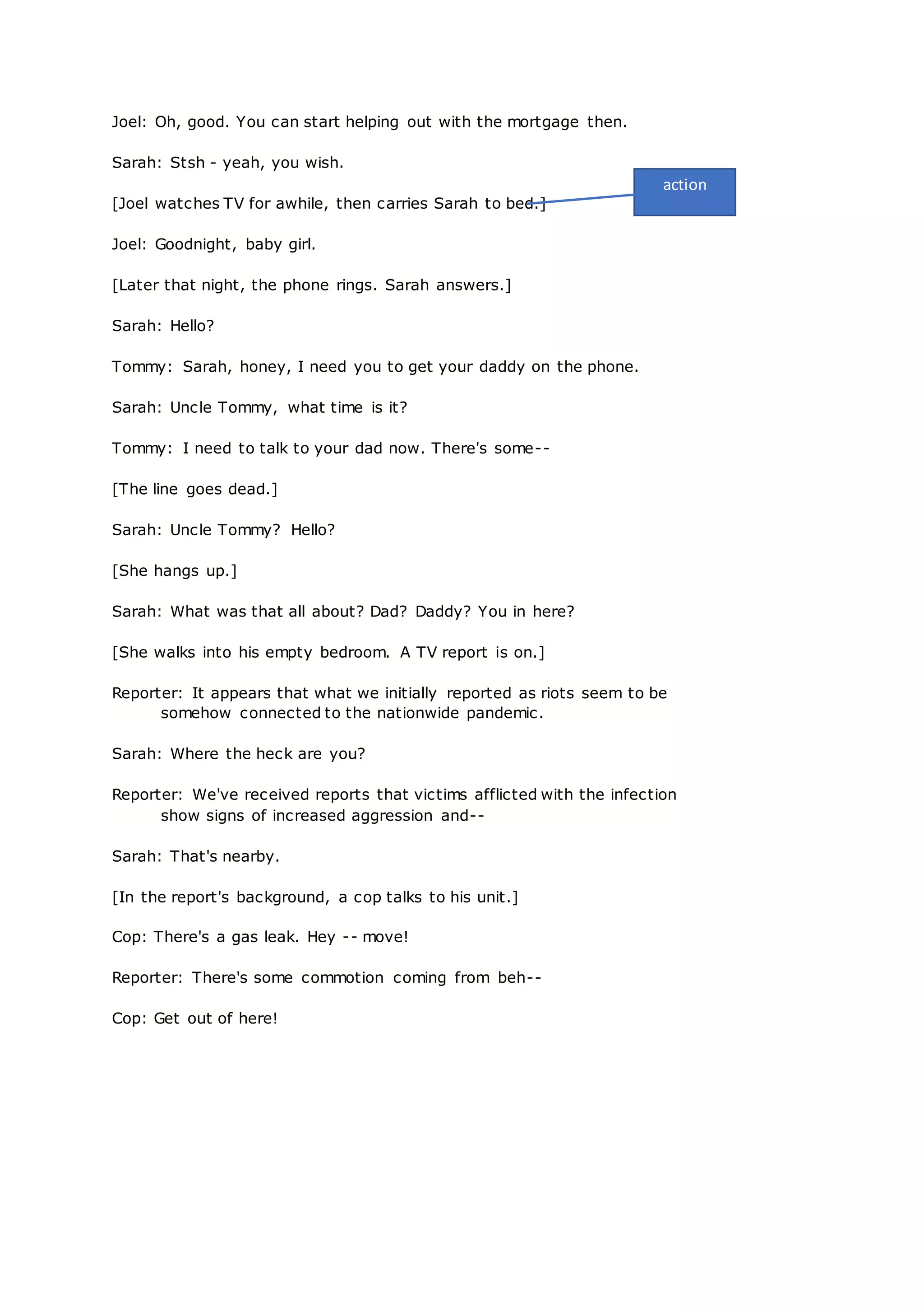 The last of us script ano | DOCX | Infectious Diseases | Diseases and ...