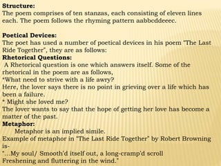 The last ride together by R.Browning Dr. Nusrat J. Arshad | PPTX