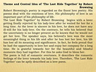 The last ride together by R.Browning Dr. Nusrat J. Arshad | PPTX