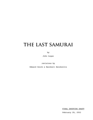 The_Last_Samurai (Script) | PDF