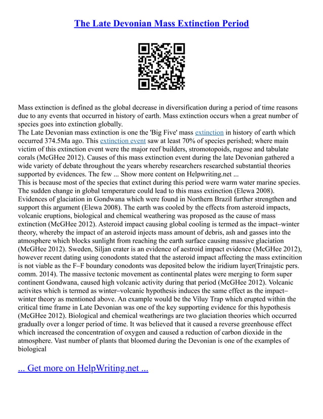 The Late Devonian Mass Extinction Period | PDF | Geology | Science