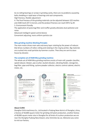 The latest r & d mica grinding machine with ceiso | PDF
