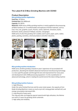 The latest r & d mica grinding machine with ceiso | PDF