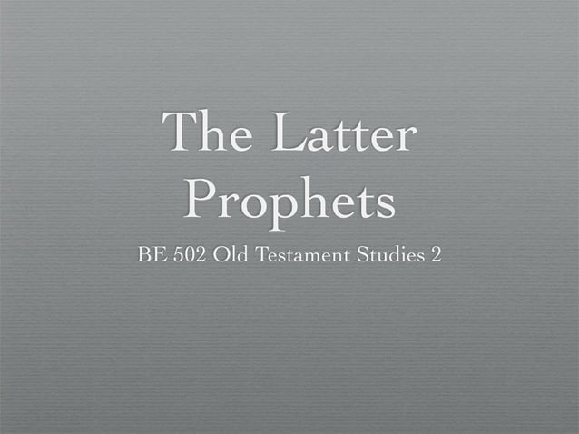 Introduction to the Latter Prophets | PDF | Judaism | Religion ...