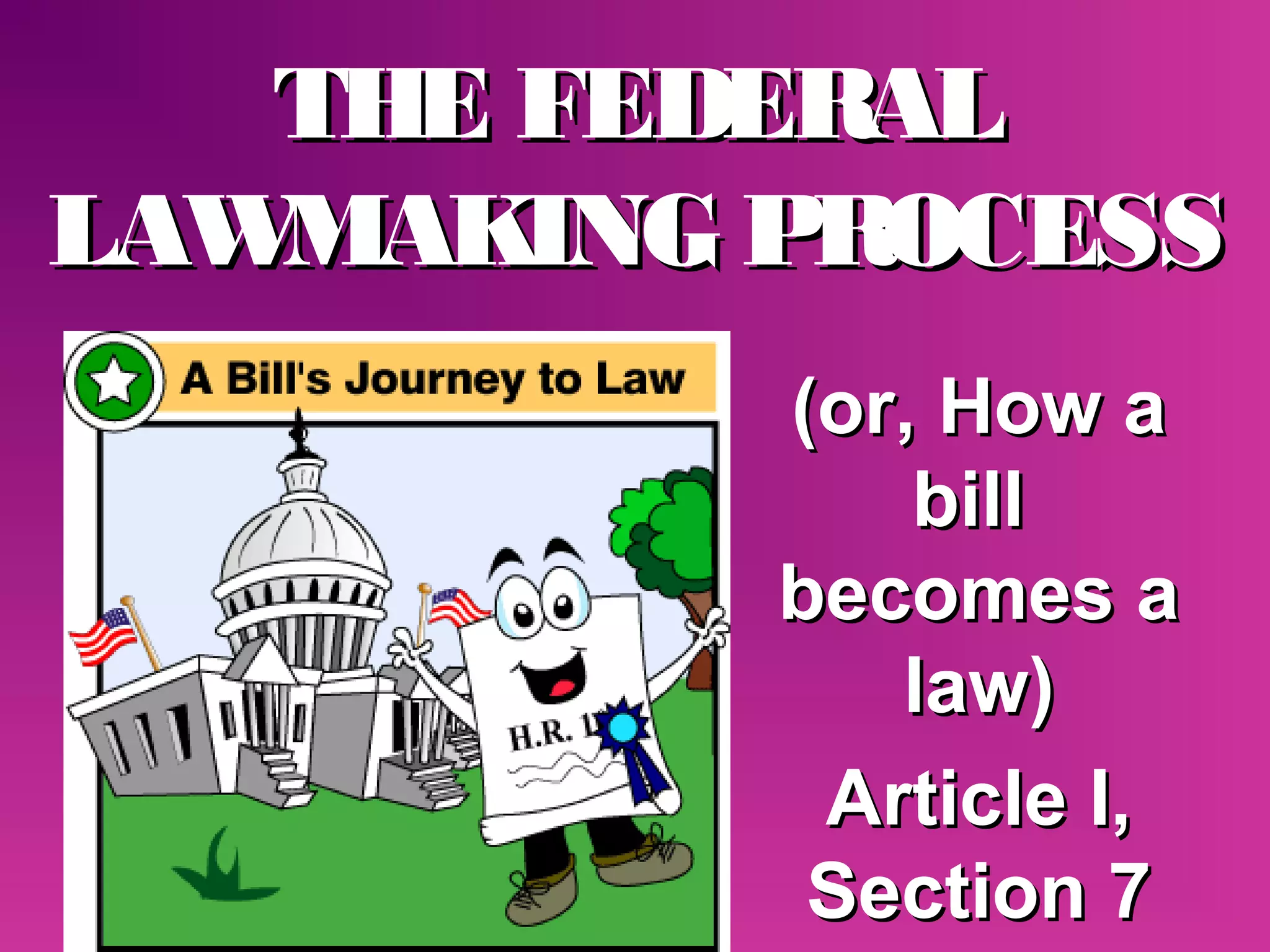 The Federal Lawmaking Process | PPT