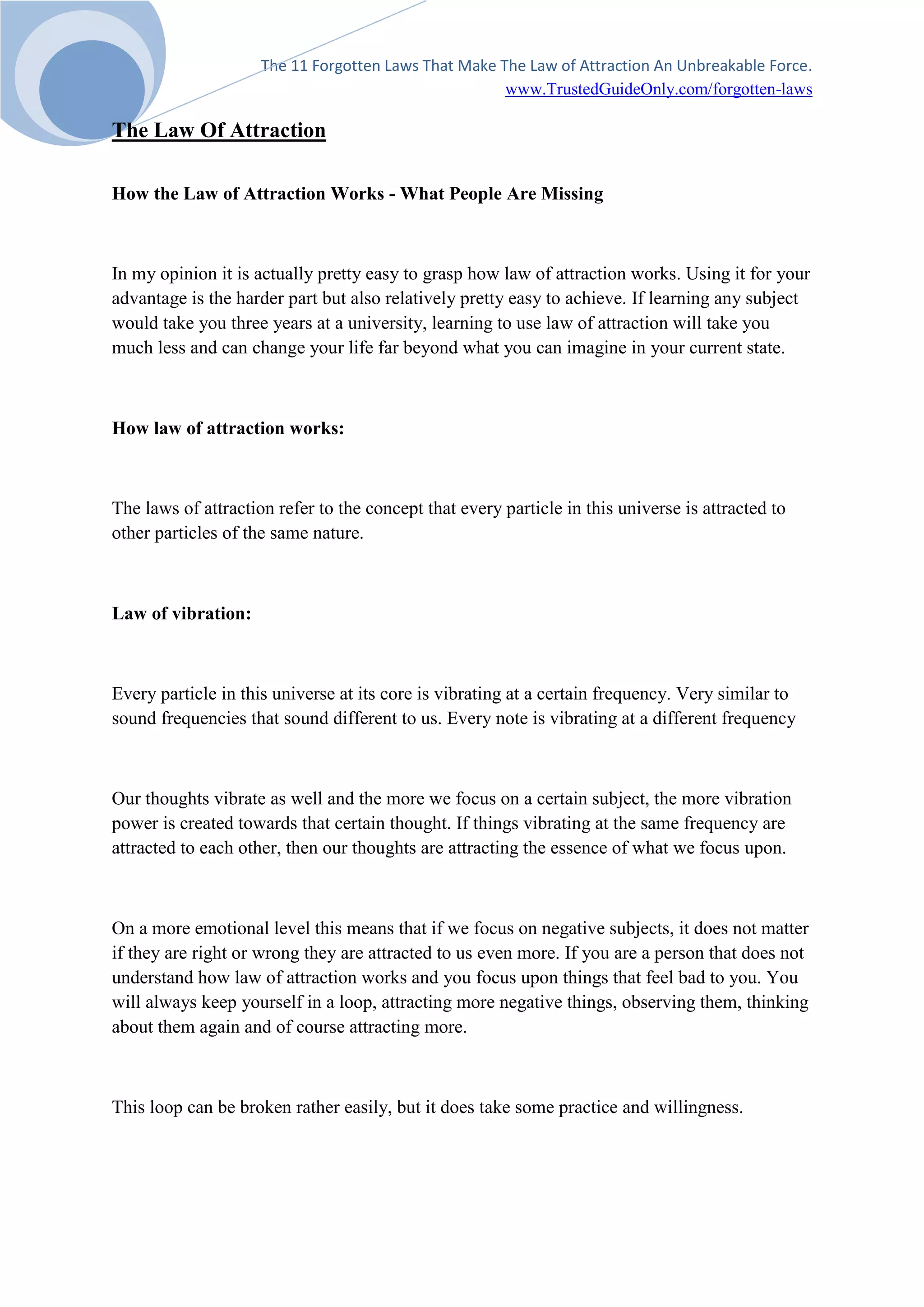 The Law Of Attraction | PDF