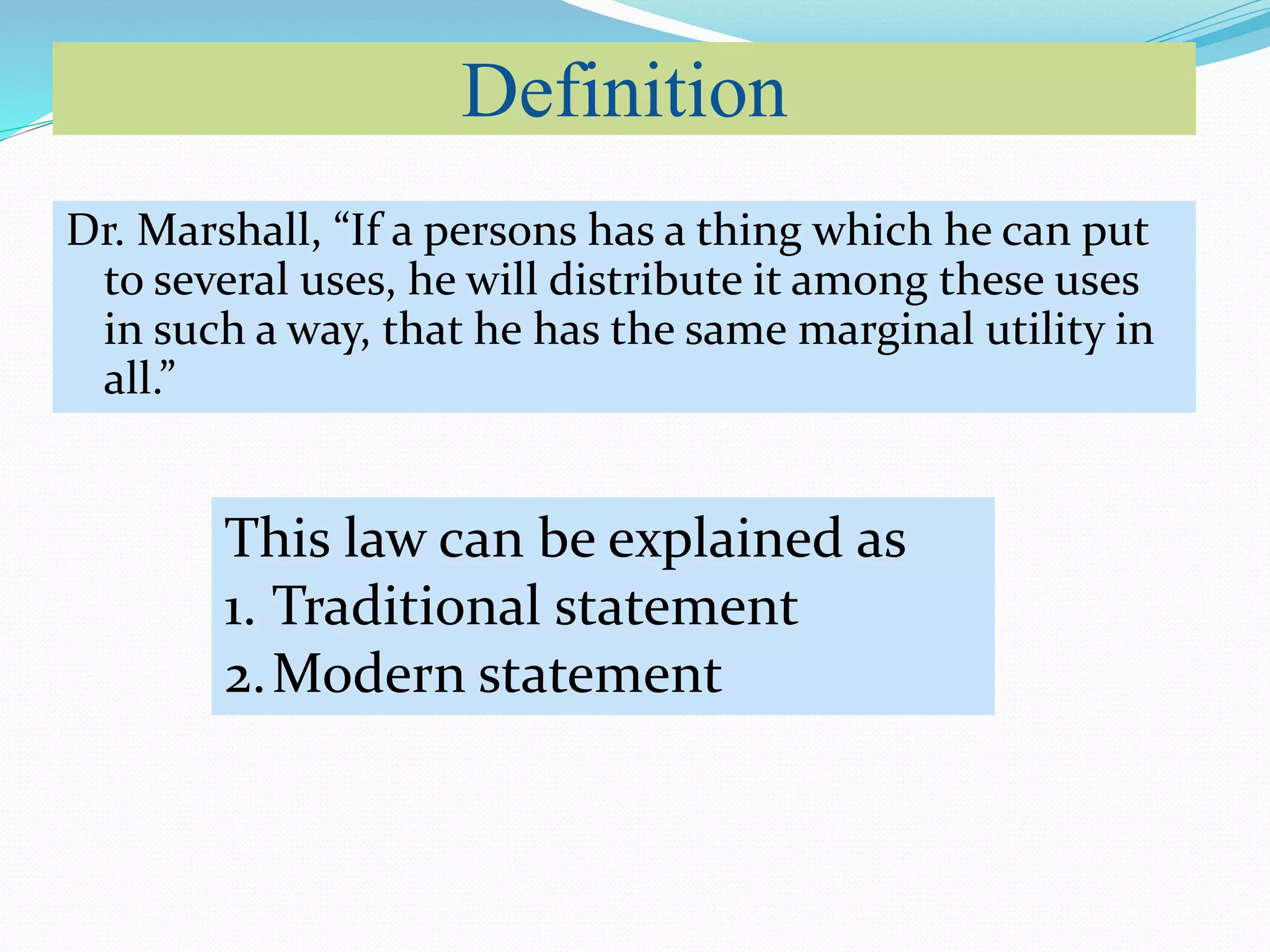 The law of equi marginal utility | PPTX
