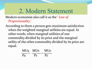 The law of equi marginal utility | PPTX