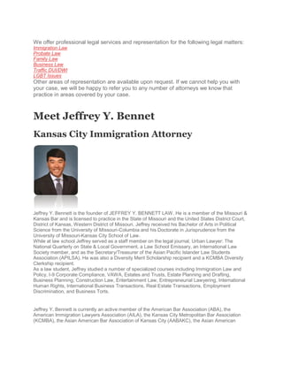 The law office of jeffrey y. bennett, llc | PDF