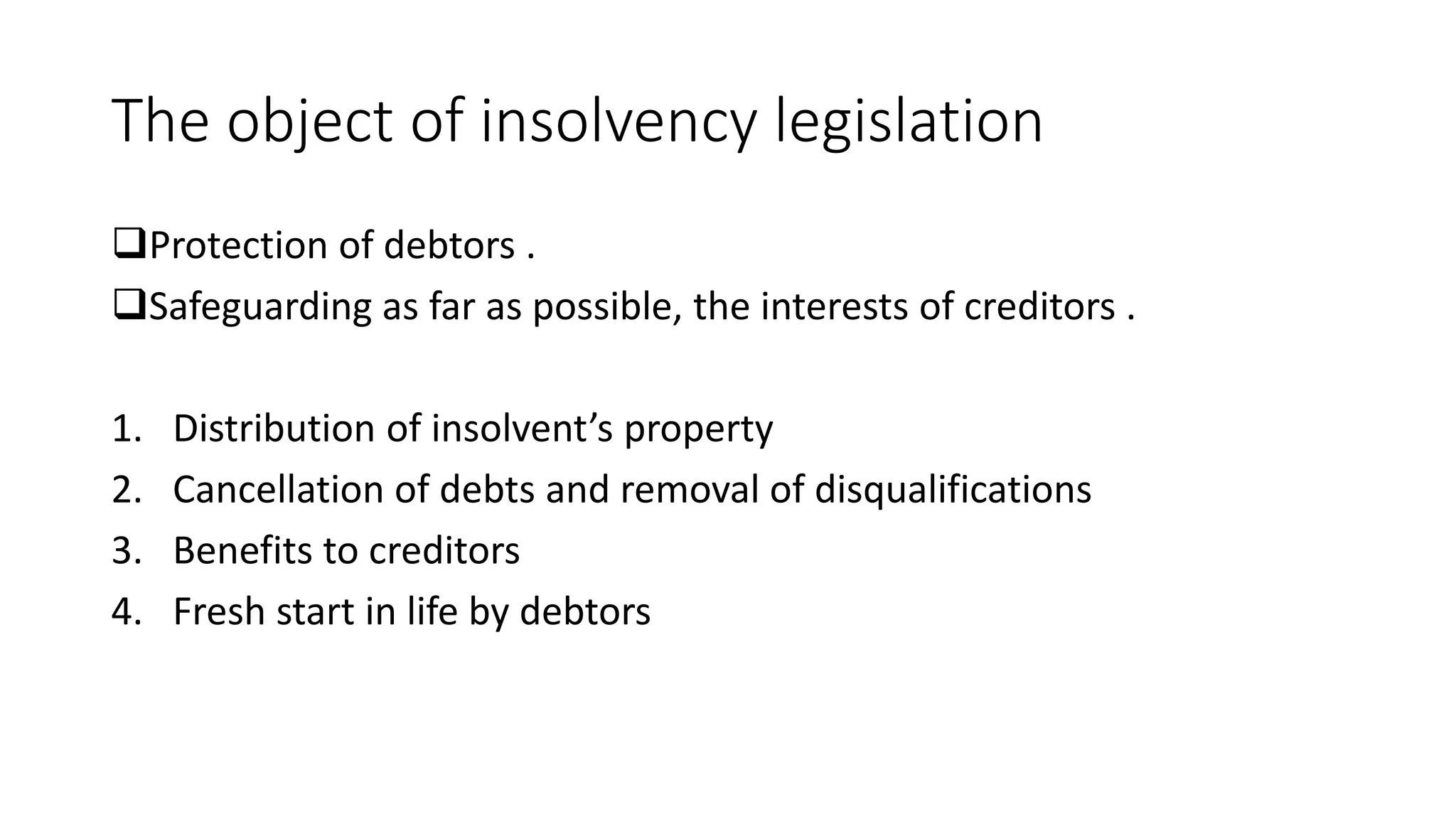 The law of insolvency | PPTX