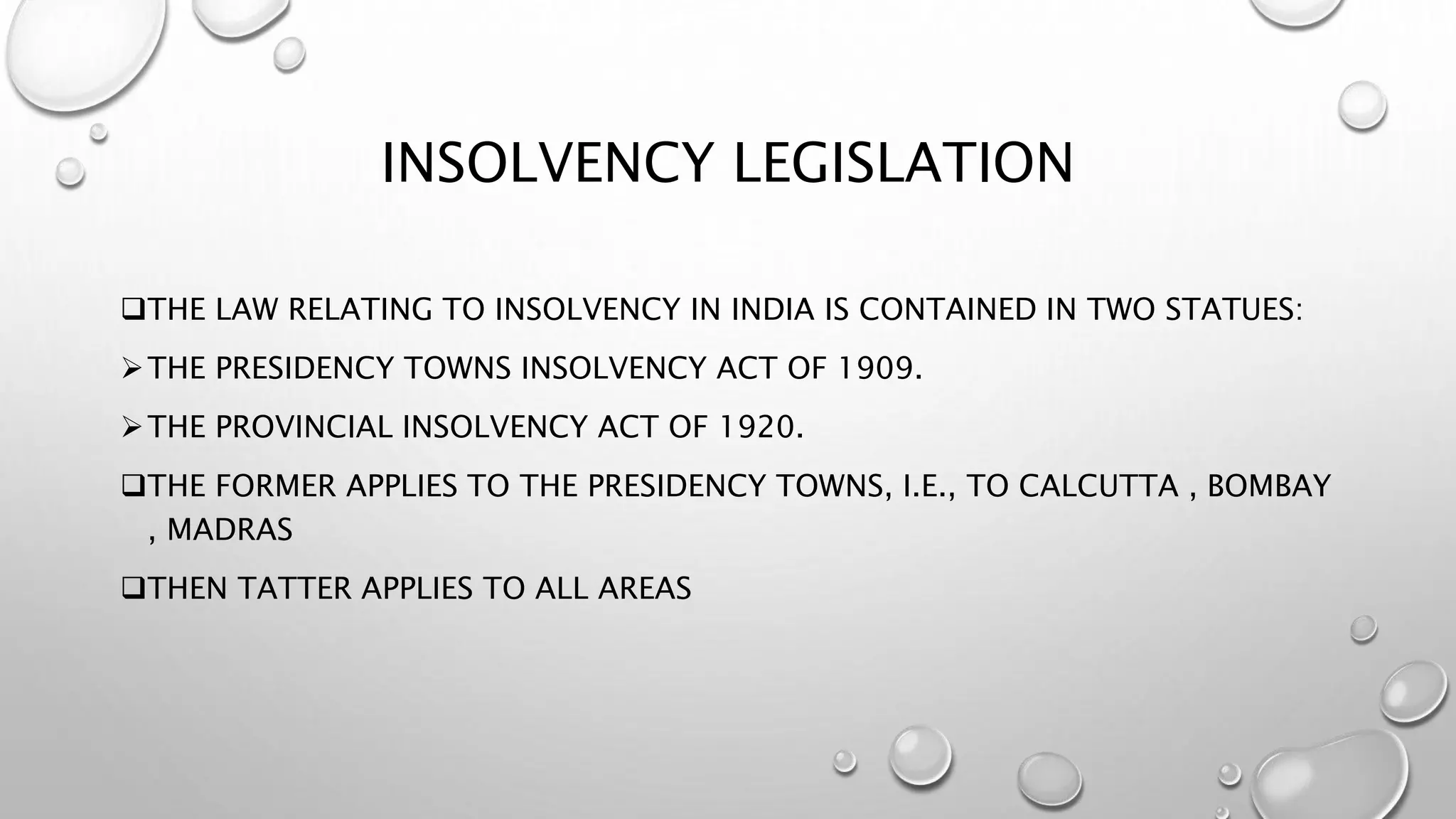 The law of insolvency 111 | PPTX