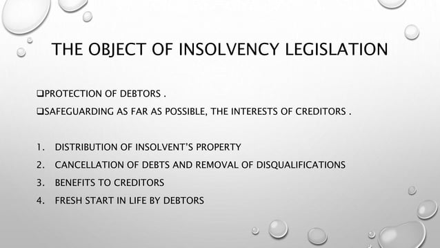The law of insolvency 111 | PPTX