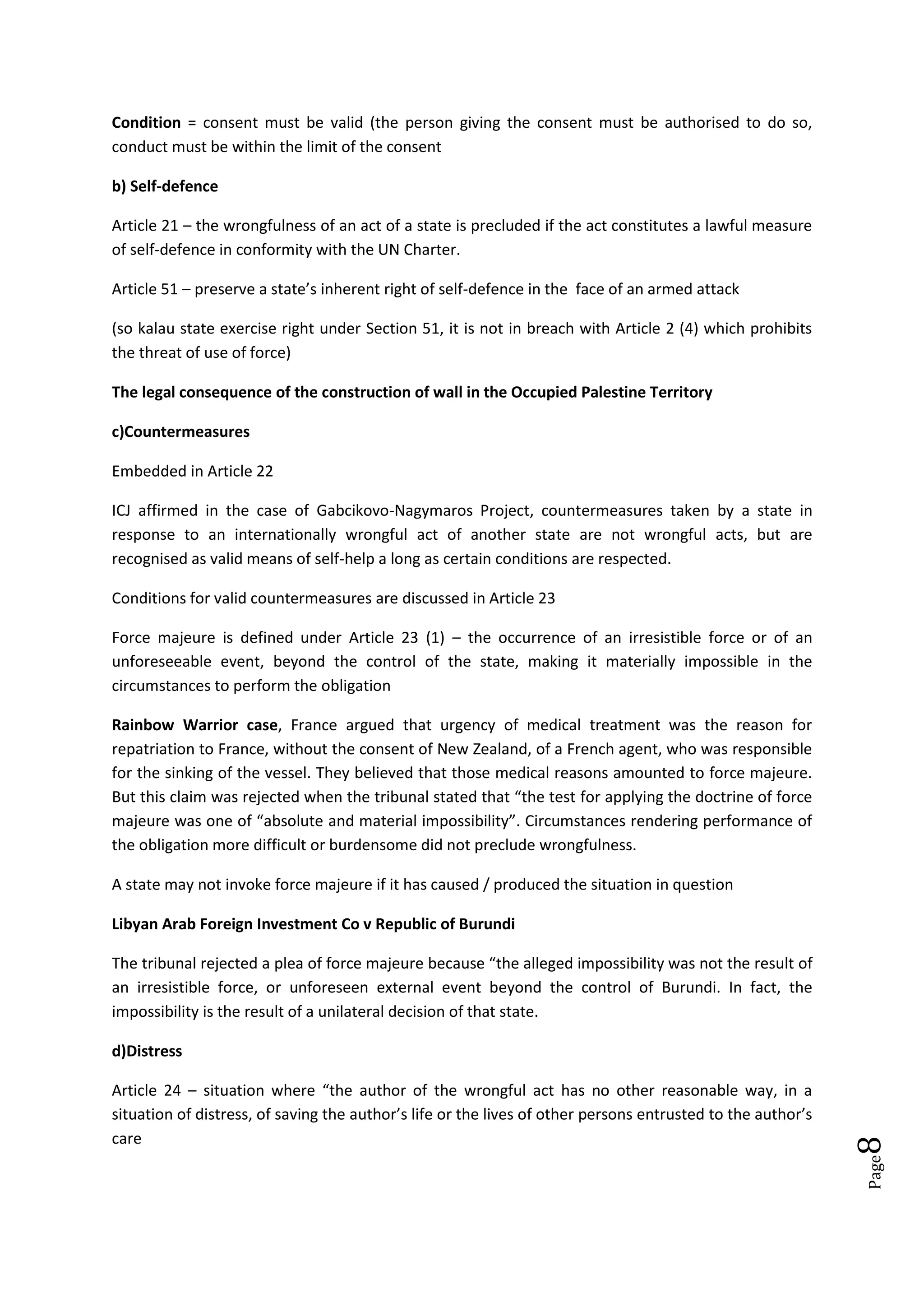 The law of state responsibility - international law | DOCX