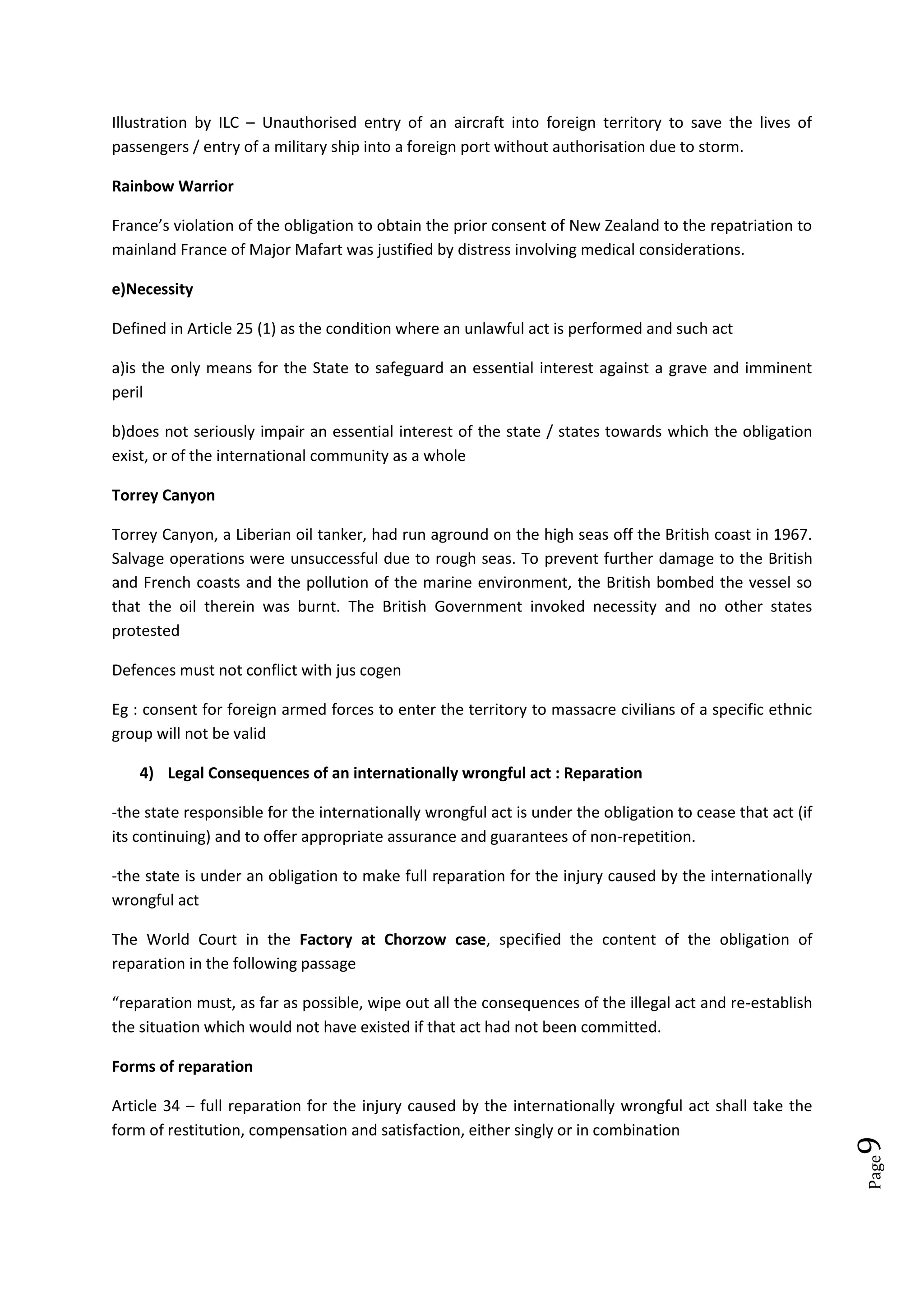 The law of state responsibility - international law | DOCX