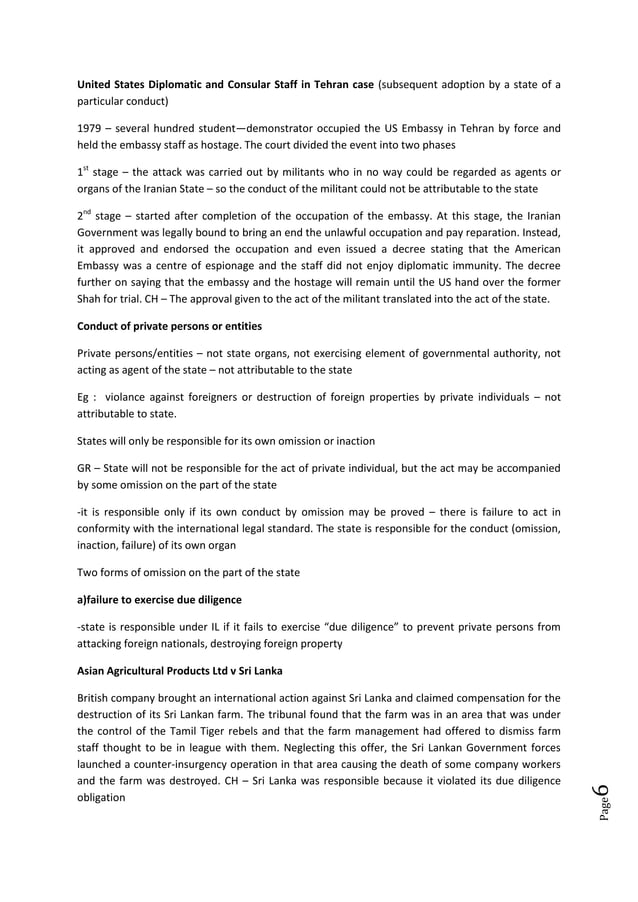 The law of state responsibility - international law | DOCX