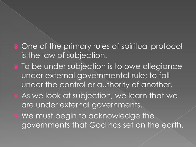 The law of subjection | PPT
