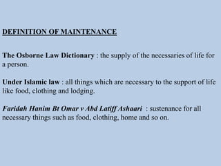 The law on maintenance for children (equal responsibilities) | PPTX