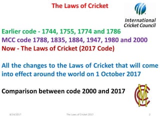 The laws of cricket (2017 code) | PPTX