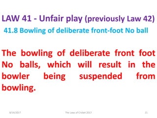 The laws of cricket (2017 code) | PPTX