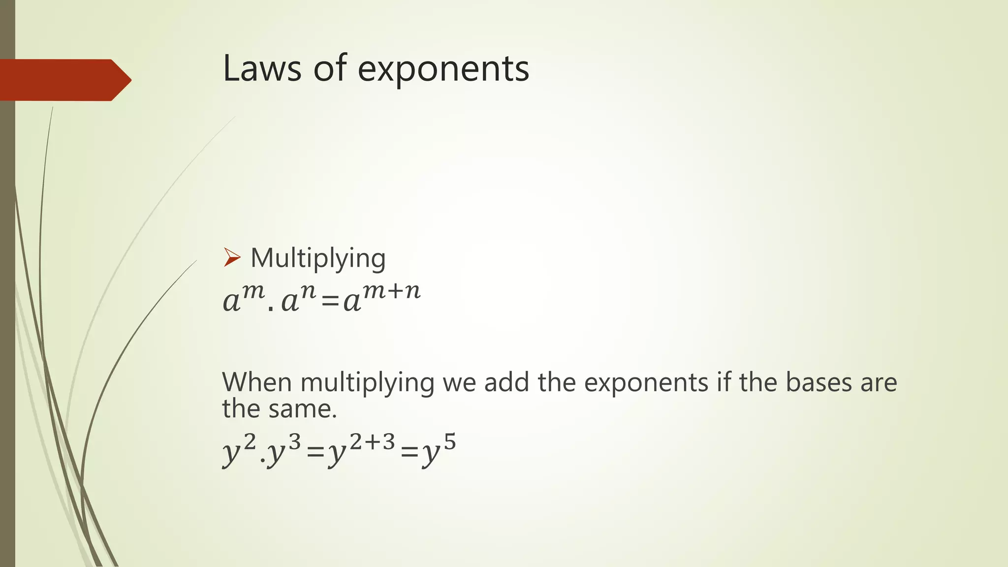 The laws of exponents | PPT