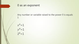 The laws of exponents | PPT