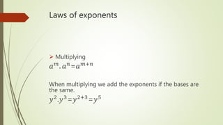 The laws of exponents | PPT