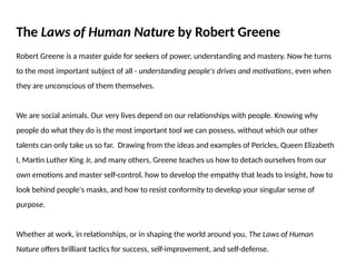 The Laws of Human Nature by Robert Greene.docx