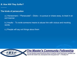The laws of the kingdom part 9 - blessed are the persecuted | PPT