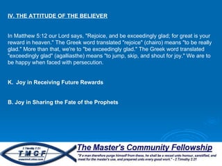 The laws of the kingdom part 9 - blessed are the persecuted | PPT