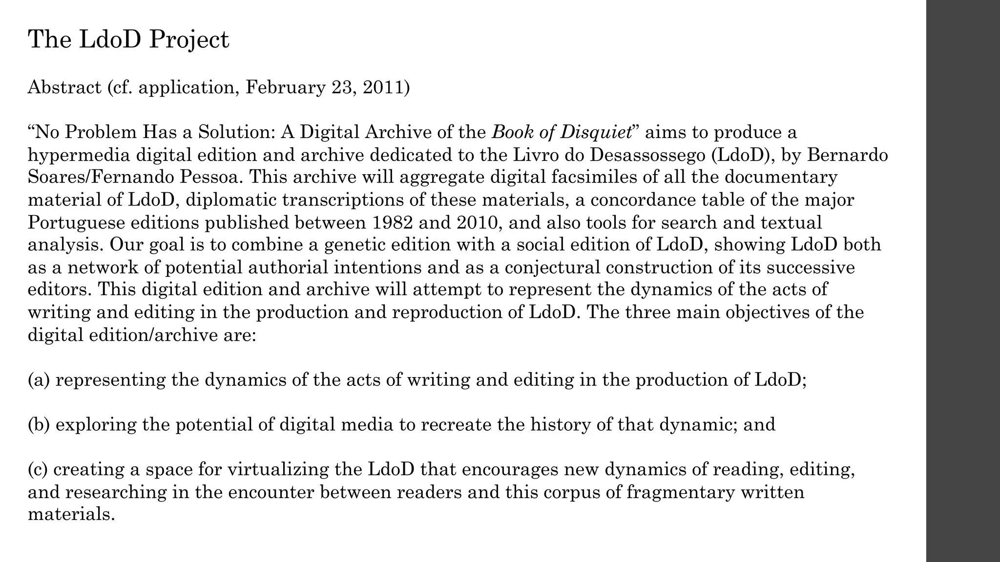 Silvestre- The LdoD project | PPT