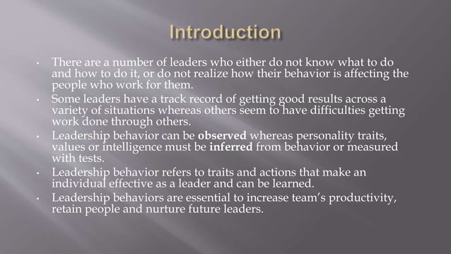 The leadership behaviours | PPTX