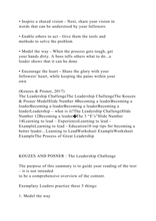 The Leadership ChallengeKouzes & Posner (2017)The Le.docx