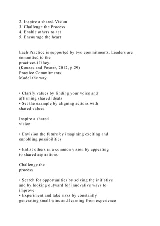 The Leadership ChallengeKouzes & Posner (2017)The Le.docx