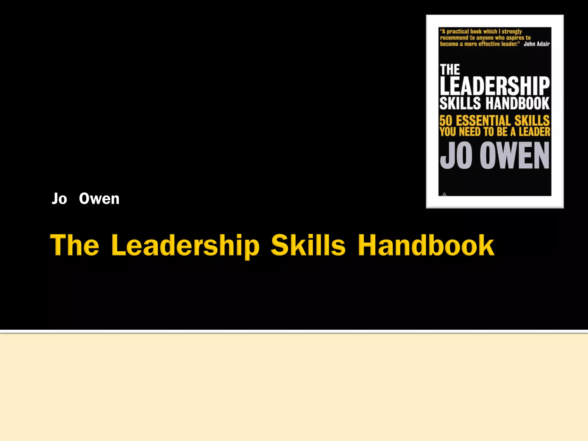 ทักษะผู้นำ The leadership skills handbook | PDF