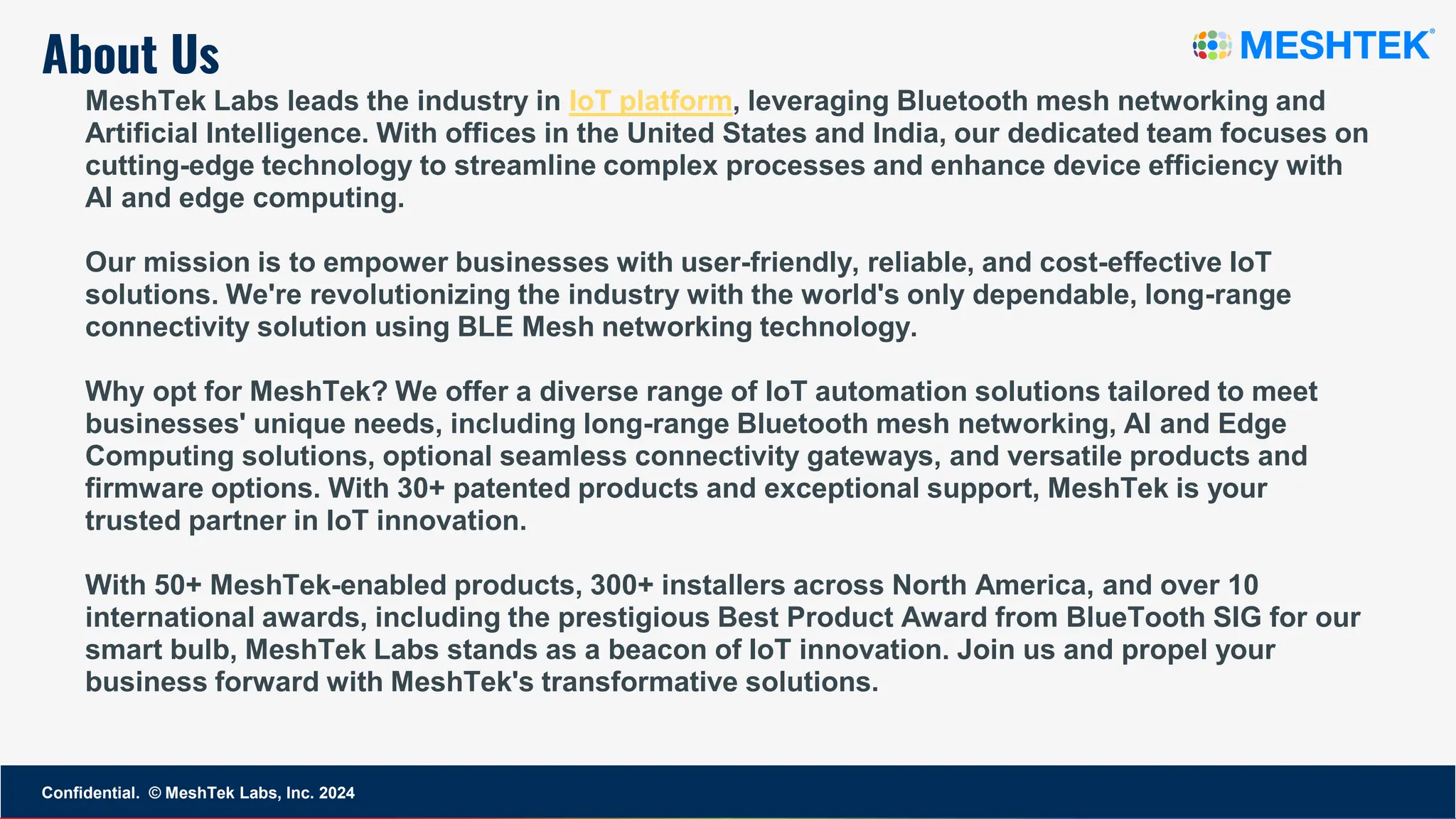 The Leading BLE Mesh Experts for Commercial IoT Connectivity.pptx