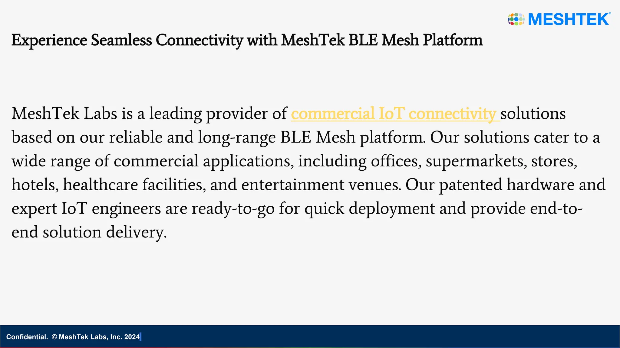 The Leading BLE Mesh Experts for Commercial IoT Connectivity.pptx