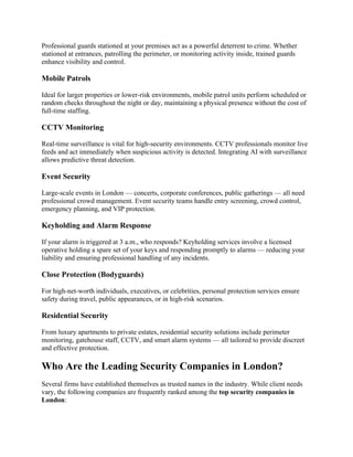 The Leading Security Company in London.. | DOCX
