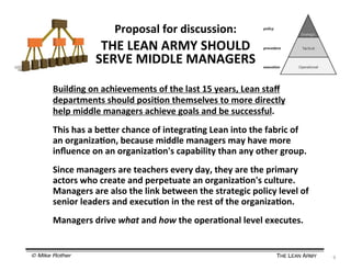 Who is the Lean Staff's Customer? | PDF | Business Operations | Business